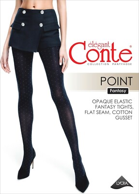 Conte TIGHTS Point | Black Opaque Polka Dot High-Quality Fantasy ...