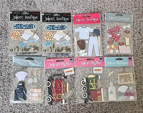 LOT OF 8 PACKS BY JOLEE'S BOUTIQUE, Baseball Train Beach stickers ...