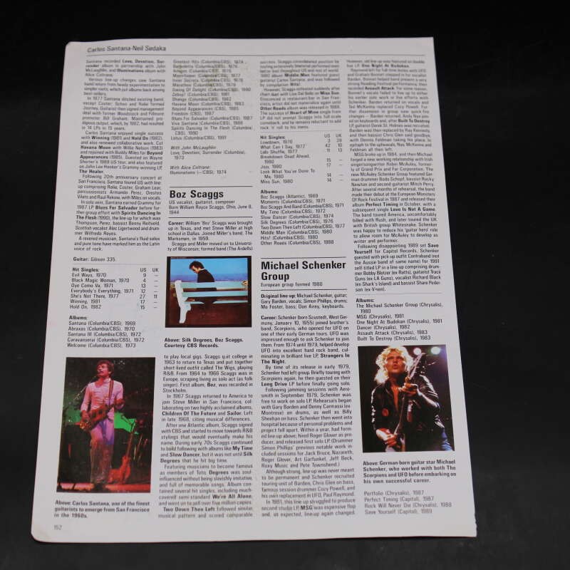 Carlos Santana Signed Page Rock & Roll Encyclopedia Autograph JSA COA ...