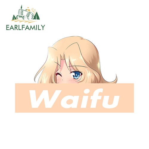 EARLFAMILY 5.1" Cute Anime Girl Peeker Waifu Slap Car Decals Vinyl ...