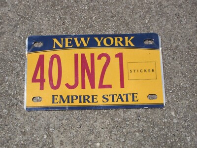 New York Motorcycle Sized ATV License Plate NY The Empire State 40JN21 ...