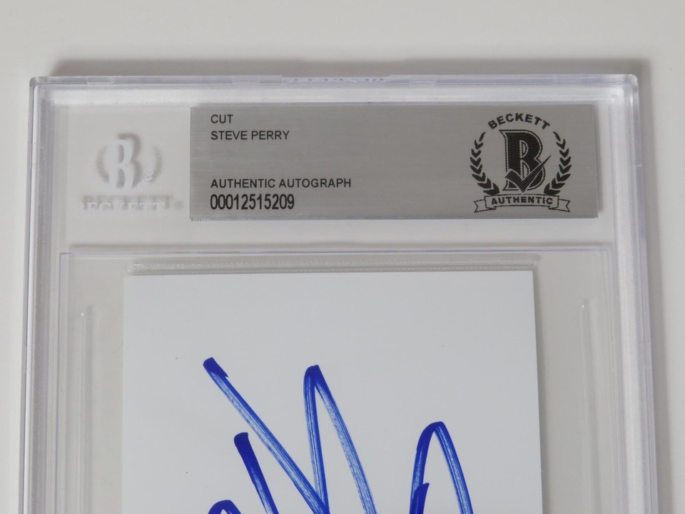 Steve Perry JOURNEY Signed Autograph Auto 3x5 Set 5 Members Slab BAS ...