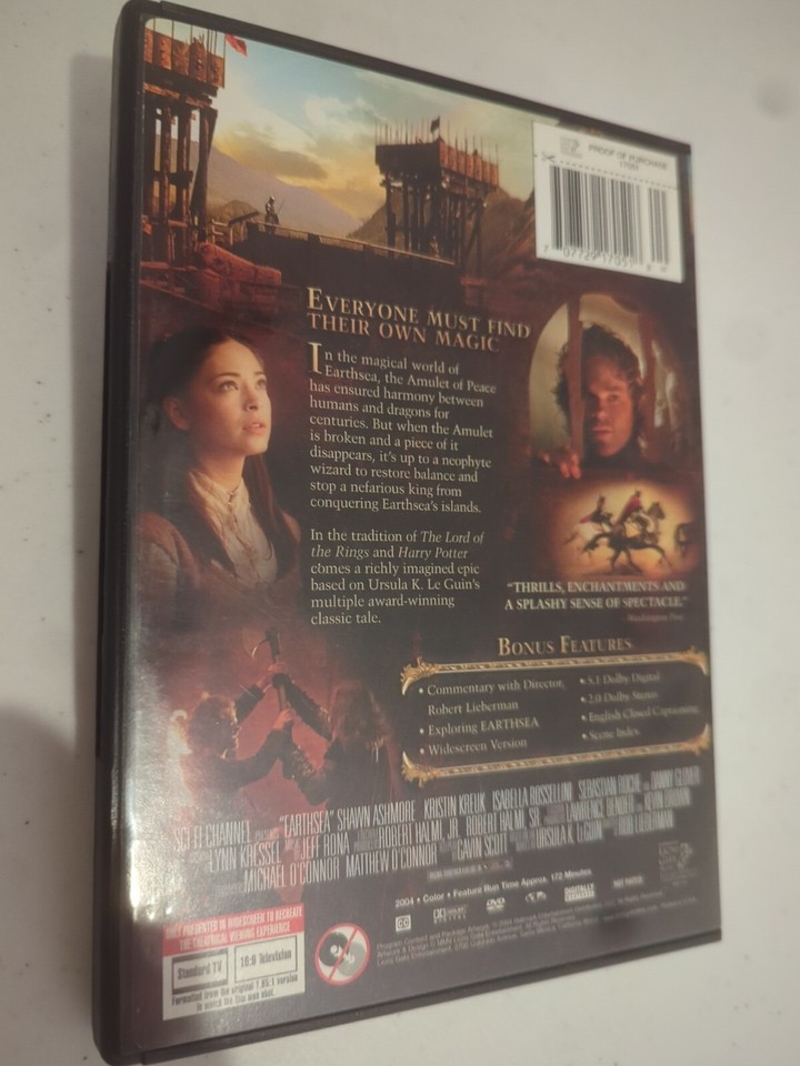 Earthsea * (DVD, 2005) Earth Sea w/ Isabella Rossellini & Danny Glover ...