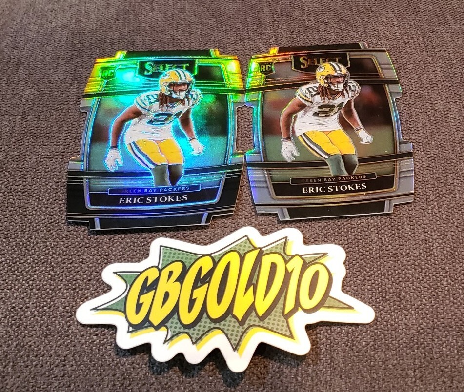 (2) 2021 Select Eric Stokes Black And Gold Die Cut & Silver Rookie ...