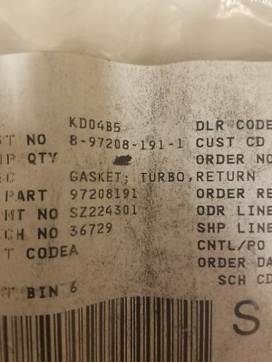 Genuine GM Original Equipment OEM Turbocharger Turbo-Oil Pipe Gasket ...