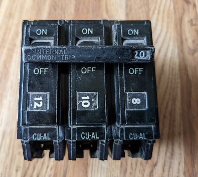 General Electric 20 Amp Type THQB32020 120-240 Volt 3 Pole Circuit ...