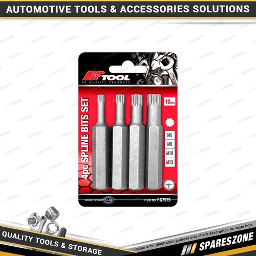 4 Pcs of PK Tool 1/2" Dr Hex Spline Bits Set - M6 M8 M10 & M12 12 Point ...