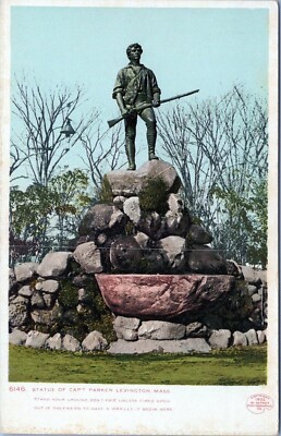 6146 Capt Parker Statue Lexington Massachusetts Postcard Unposted | eBay