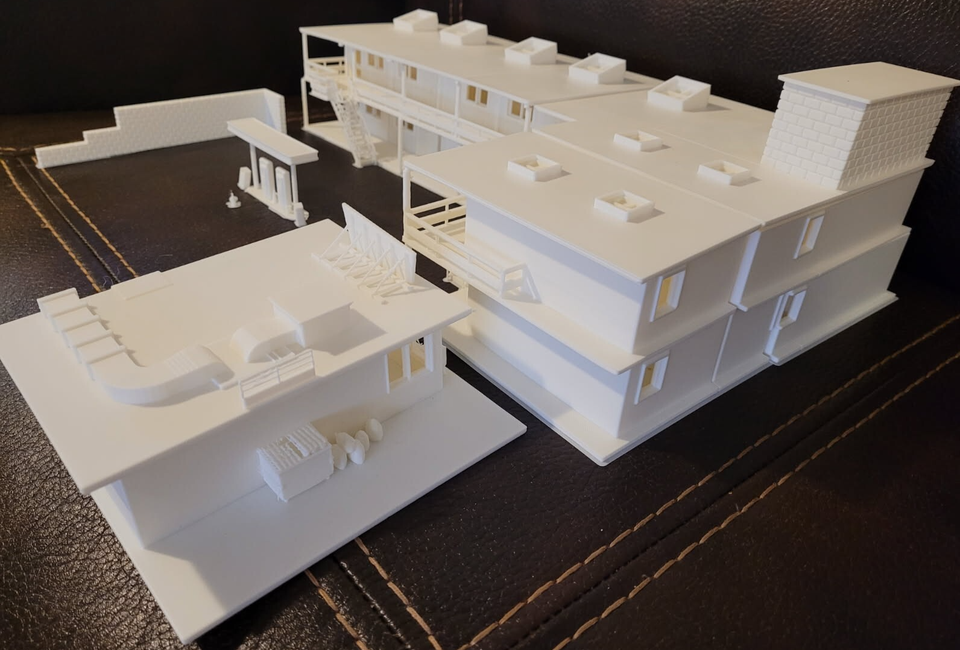 Large Motel Hotel 28mm playable Tabletop Scenery or HO N Scale Building ...