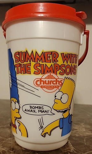 The Simpsons - RARE! 1996 Bucket Mug From Church's Chicken Original ...
