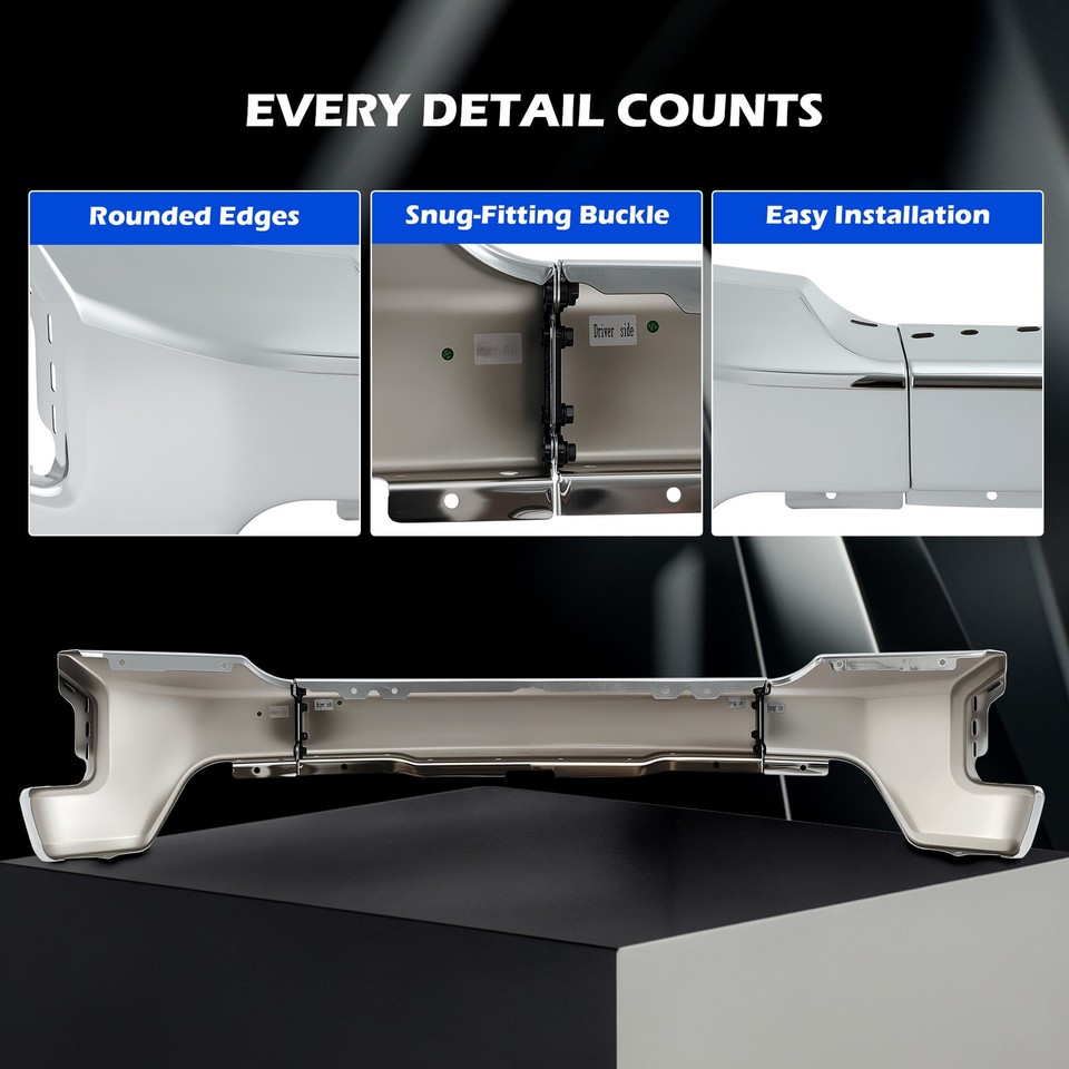 Chrome/Black Front Bumper For Chevrolet Silverado 1500 2019-2022 W/o ...