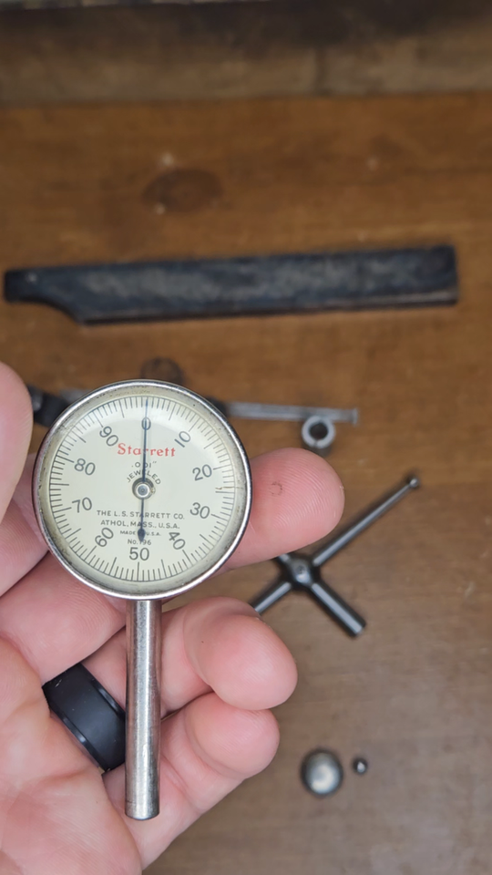 Vintage Starrett Model 196 Dial Indicator Set with Accessories & Wooden ...