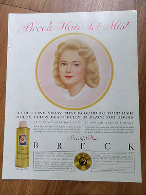 1959 Breck Hair Set Mist Ad Portrait Beautiful Hair | eBay