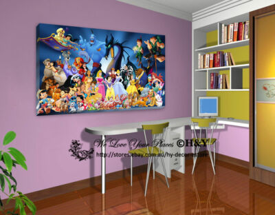 50x70x3cm Disney Characters Stretched Canvas Prints Wall Kids Art Decor ...