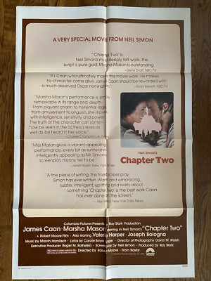 Neil Simon's Chapter Two Original Movie Poster (1980) James Caan 27x41 ...