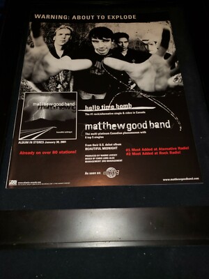 Matthew Good Band Hello Time Bomb Rare Original Radio Promo Poster Ad ...