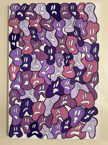 Crowd Studies – Violet Ghouls | Original Acrylic Painting 24x36 Canvas ...