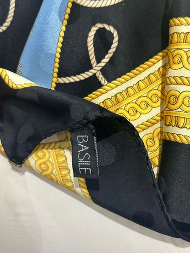 S21# Basile rectangle multicolore Silk Scarf 34 inch made in italy | eBay