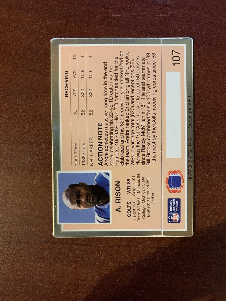 1990 Action Packed Andre Rison Rookie Card #107 | eBay