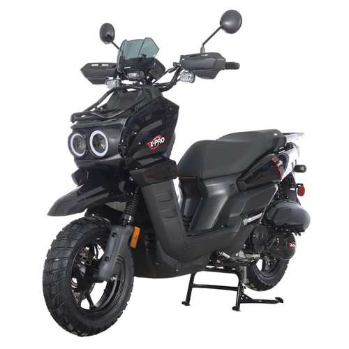 X-PRO Tank 200 Moped Scooter with 12" Wheels, Electric/Kick Start,Disc ...