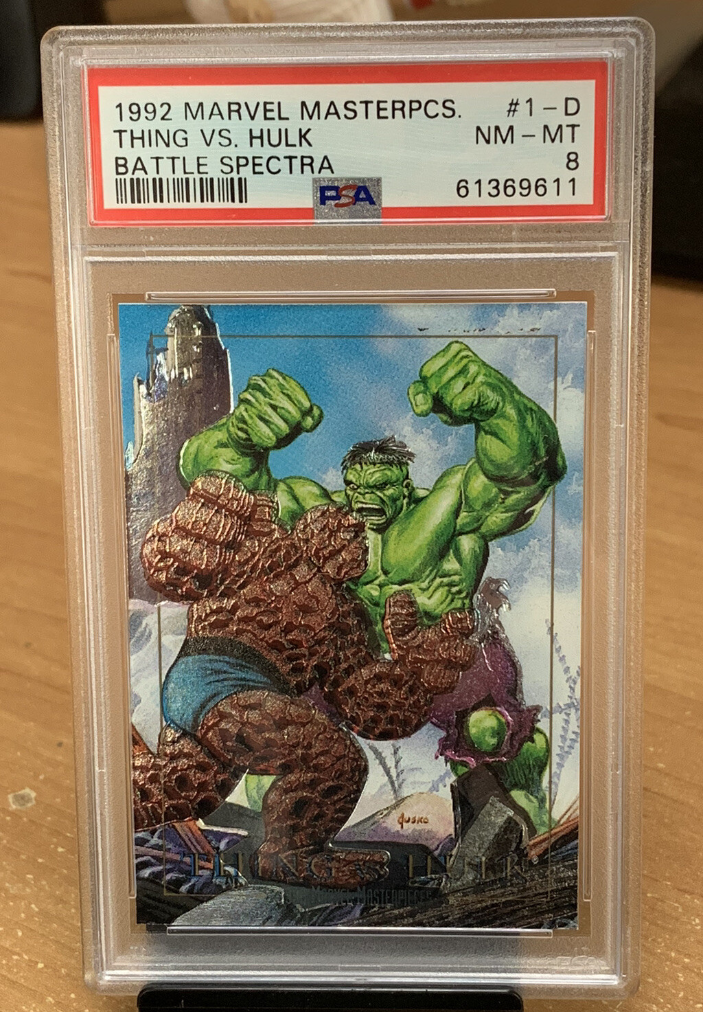 1992 Marvel Masterpieces #1-D Thing vs. Hulk Battle Spectra PSA 8 NM-MT ...