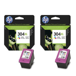 2x Original HP 304XL Colour Ink Cartridges For DeskJet 2632 Inkjet ...