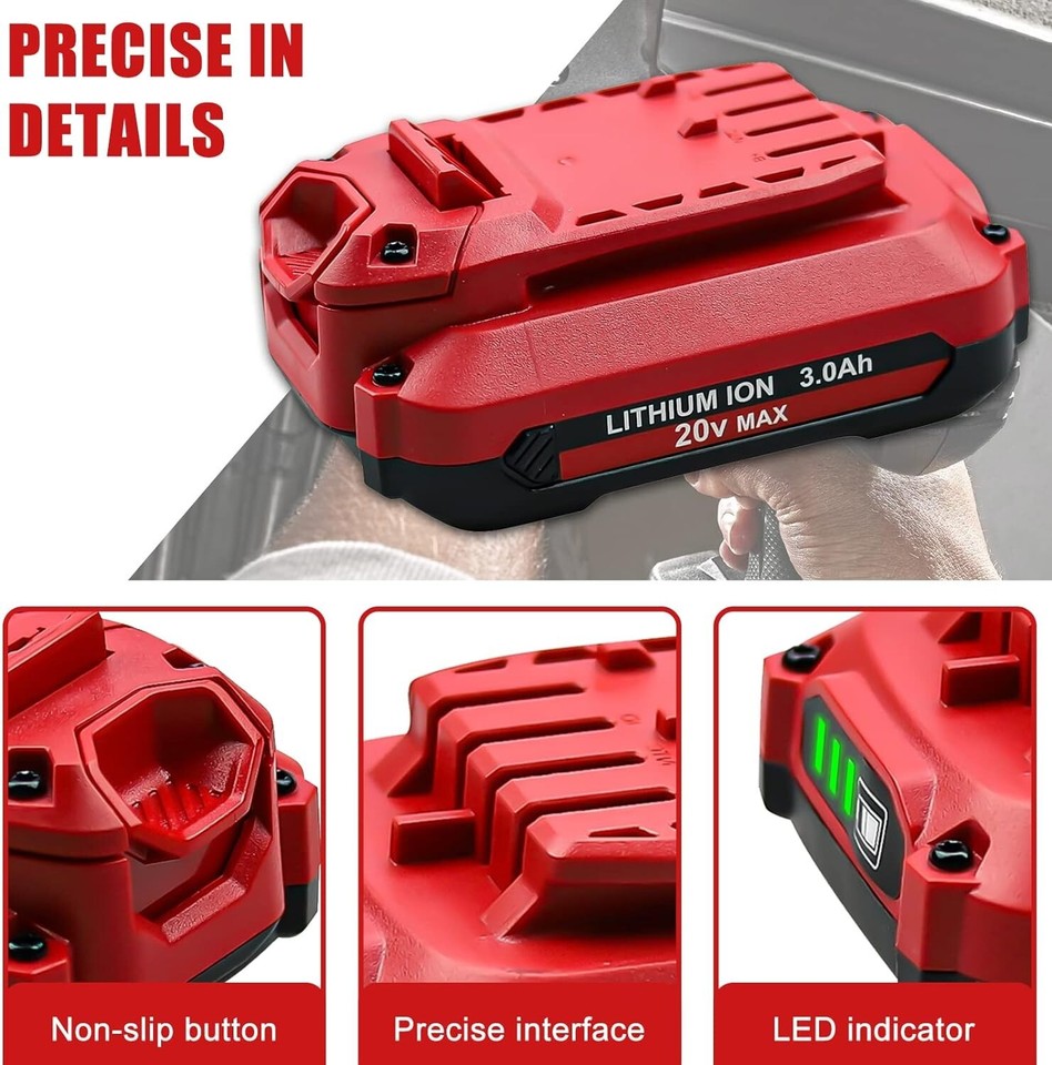 2PACK 20Volt For Craftsman V20 Lithium-ion Battery CMCB204 CMCB202 ...