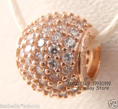 PAVE LIGHTS Authentic PANDORA Rose GOLD Plated CZ STONES Charm/Bead ...
