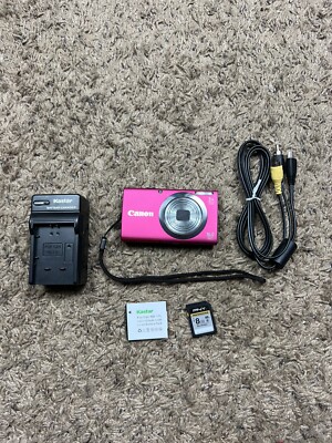 Canon PowerShot A2300 Pink HD 16.0MP 5x Zoom Digital Camera Small ...