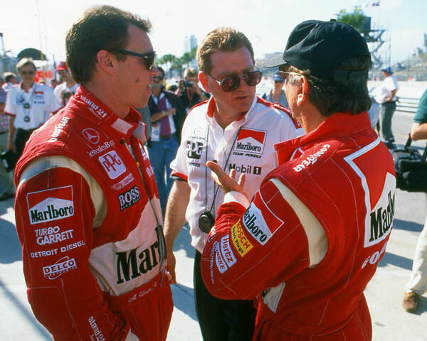 AL UNSER JR & EMERSONFILLIPALDI 1995 TEAM MARLBORO SHOT 8X10 GLOSSY ...
