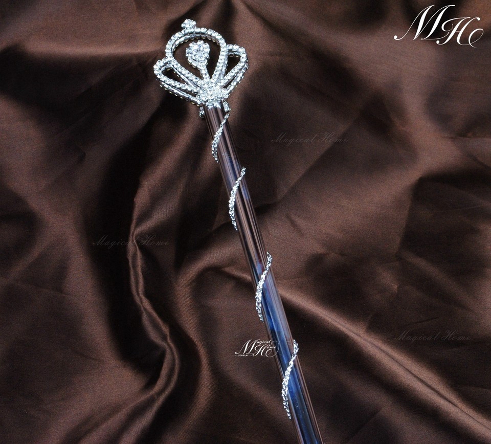 Royal Rhinestone Pageant Bridal Magic Fairy Queen Crown Double Side ...