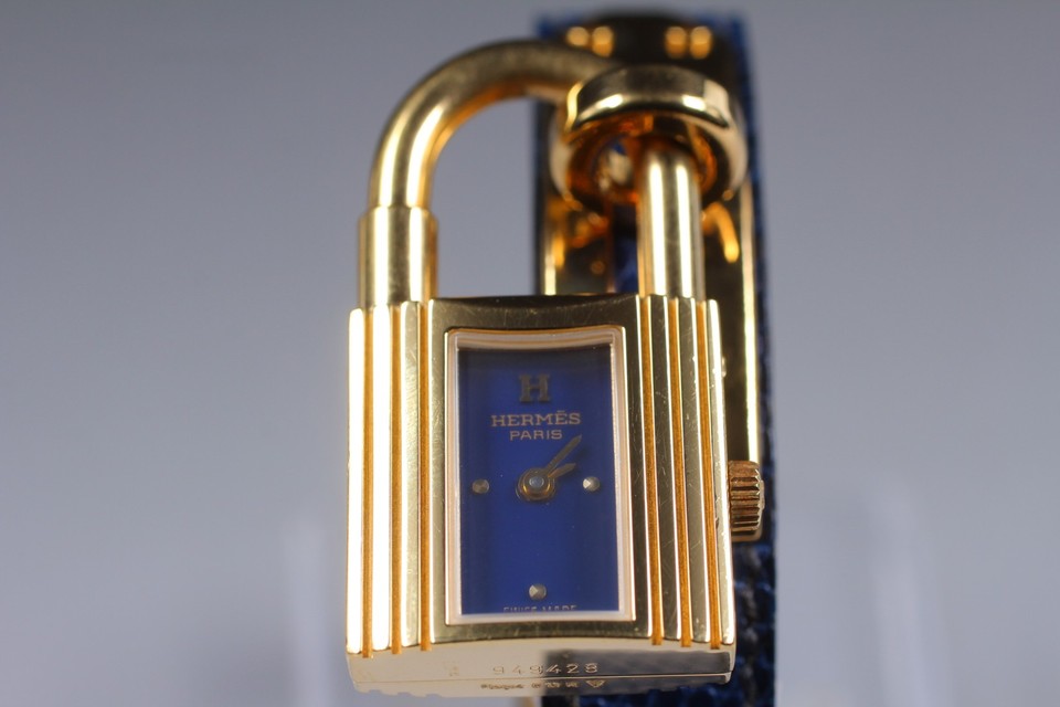 New Batt[Exc+5] HERMES Kelly Blue Dial Quartz Women's Watch 20mm From ...