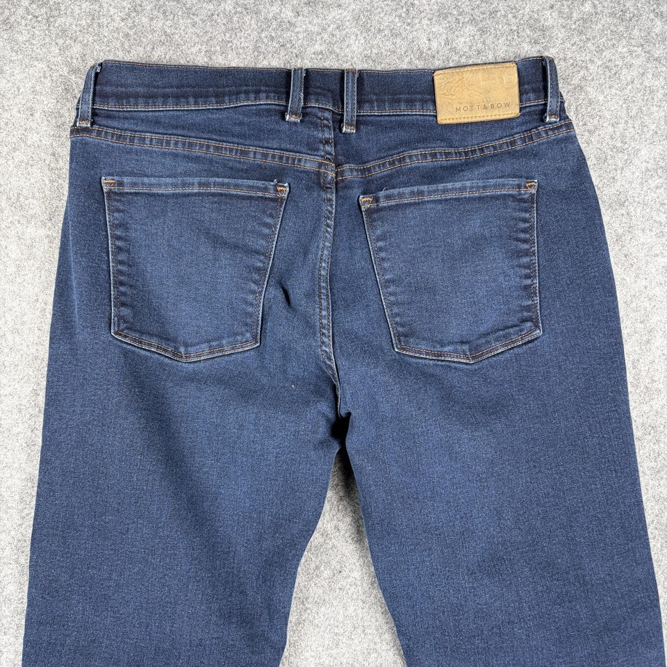 Mott & Bow Jeans Mens 36x32 Blue Slim Stretch Denim Dark Wash 5-Pocket ...