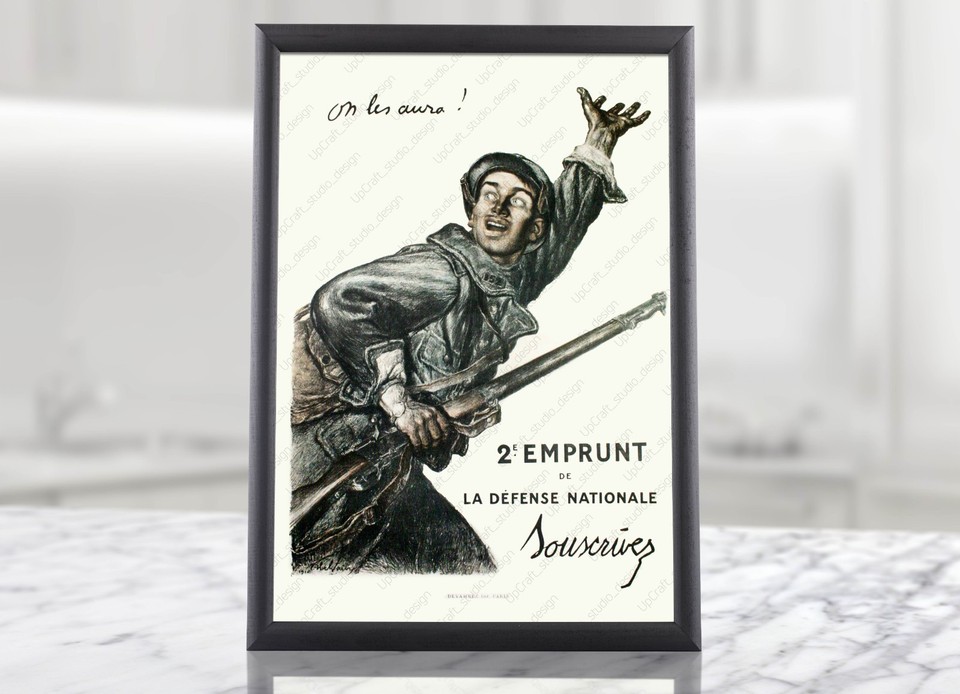 WW1 French Propaganda Poster - WWI France, Vintage War Poster, Military ...