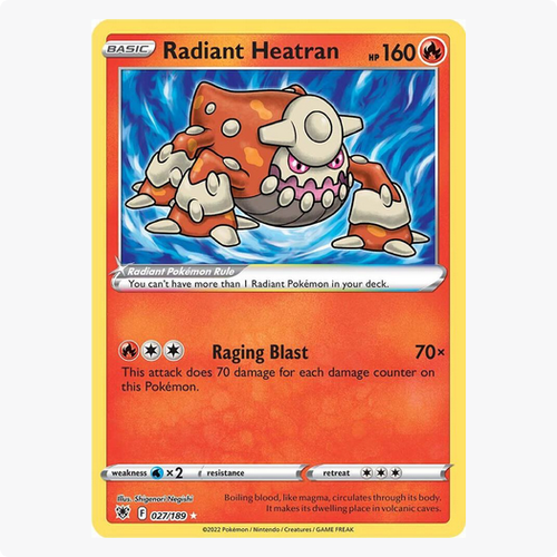 Radiant Heatran 027/189 Astral Radiance Pokemon TCG Radiant Rare | eBay