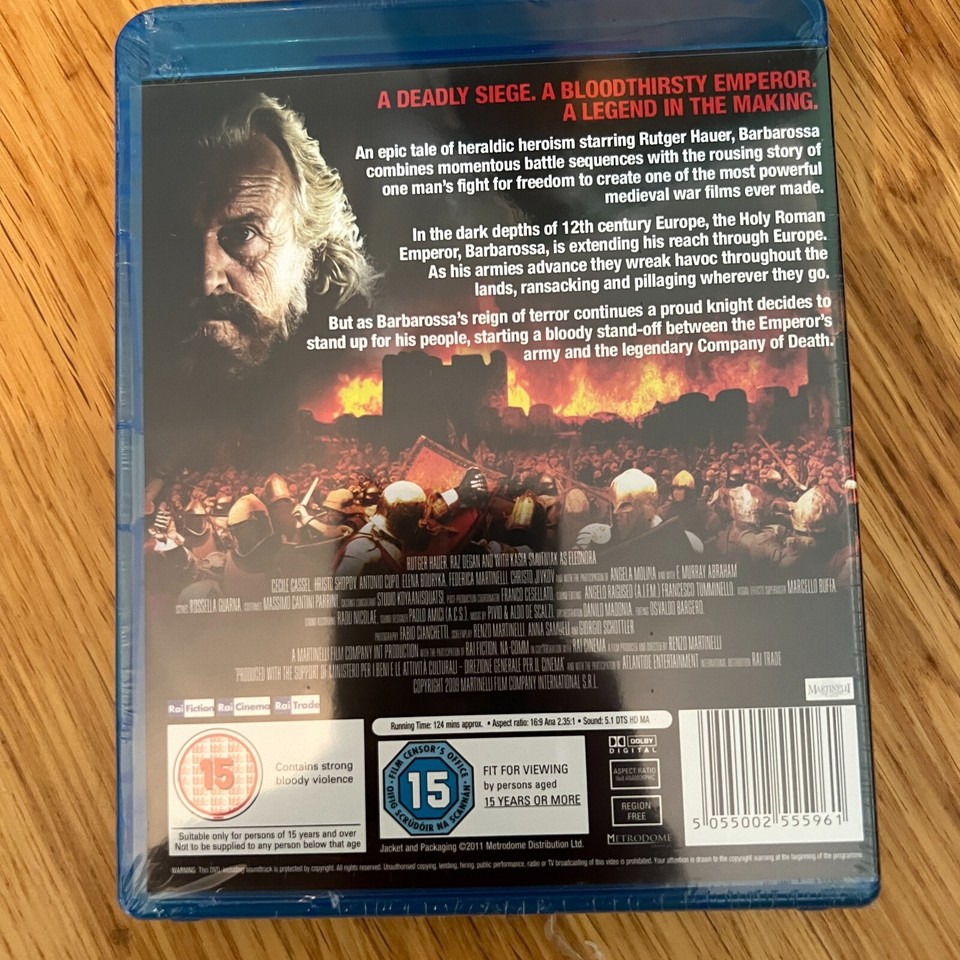 Barbarossa: Siege Lord (Blu-ray, 2011 Metrodome) Rutger Hauer - New ...