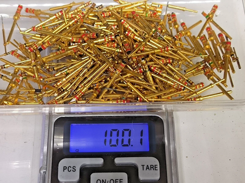 100 GRAMS GOLD PLATED MIXED MILITARY USED PINS FOR SCRAP GOLD RECOVERY ...