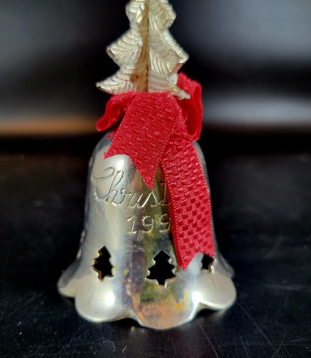 Engraved Silver Bell Christmas Ornaments Reed Barton Sterling Silver