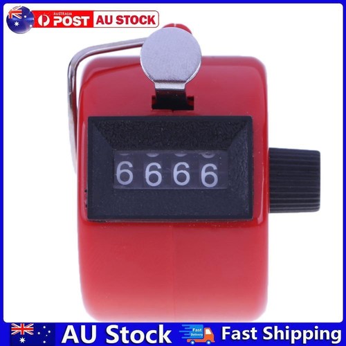 Clicker Counter 4 Digit Number Counters Plastic Shell Hand Held(Red) AU ...