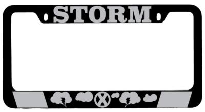 Storm Black Metal License Plate Frame Auto Marvel | Front
