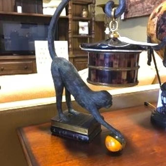 Maitland Smith Monkey Lamp - Young and Black Penshell Shade with Mother ...