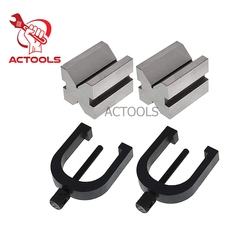 NEW Precision Engineers All Steel Vee Blocks Clamp Set V Block Matched ...