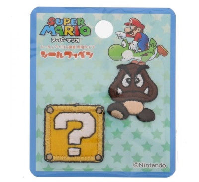 Super Mario Patch Emblem Sticker Goomba Question Block Licensed Japan ...
