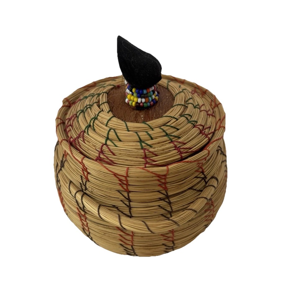 Seminole Native American Pine Sweet Grass and Palmetto Basket Felt ...