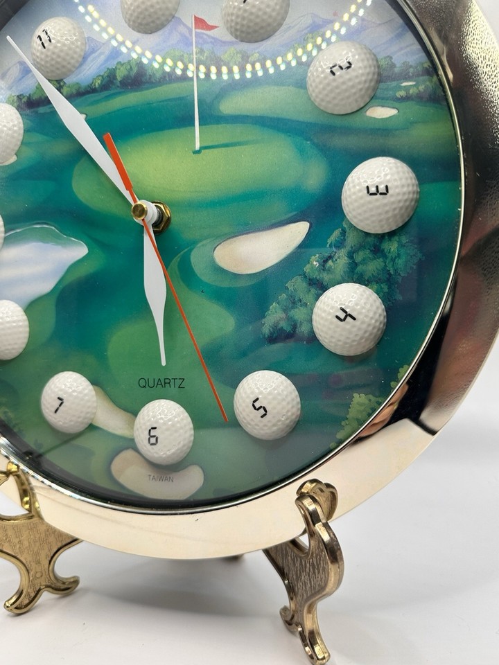 Wall Clock Golfer Golfing Par Course Golf 3D Ball Numbers Shontek 11 ...