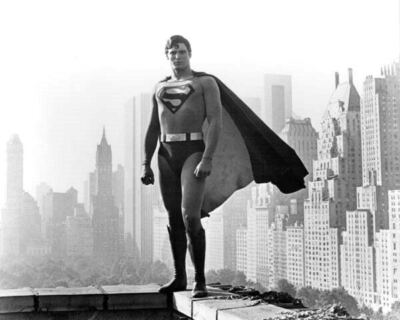 Christopher Reeve iconic pose against New York skyline 24x30 poster | eBay