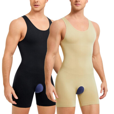Mens Tummy Control Full Body Shaper Underwear Slimming Compression ...