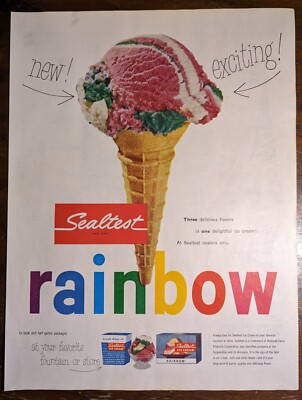 Sealtest Rainbow Ice Cream Saturday Evening Post Vintage Folio 1953 ...