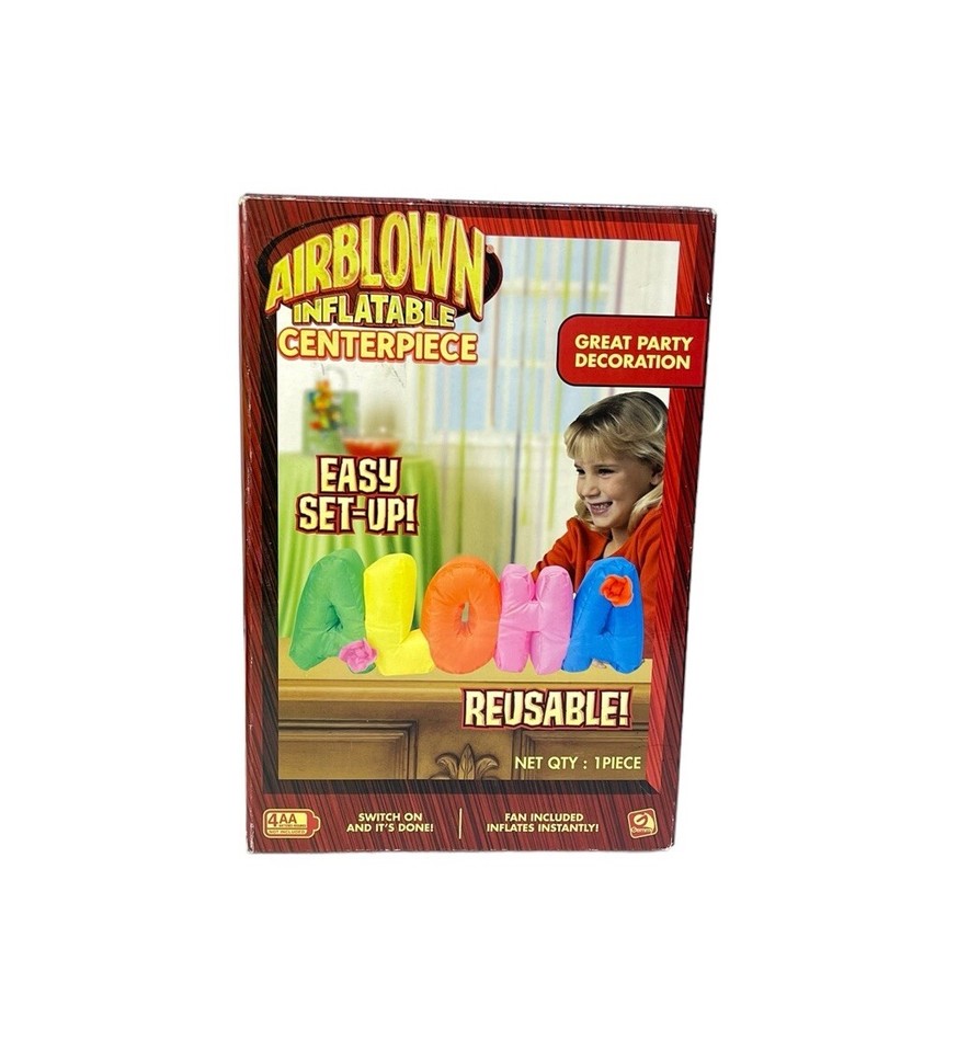 Vintage 2006 Gemmy Indoor Airblown Inflatable Luau 26”x10” ALOHA ...