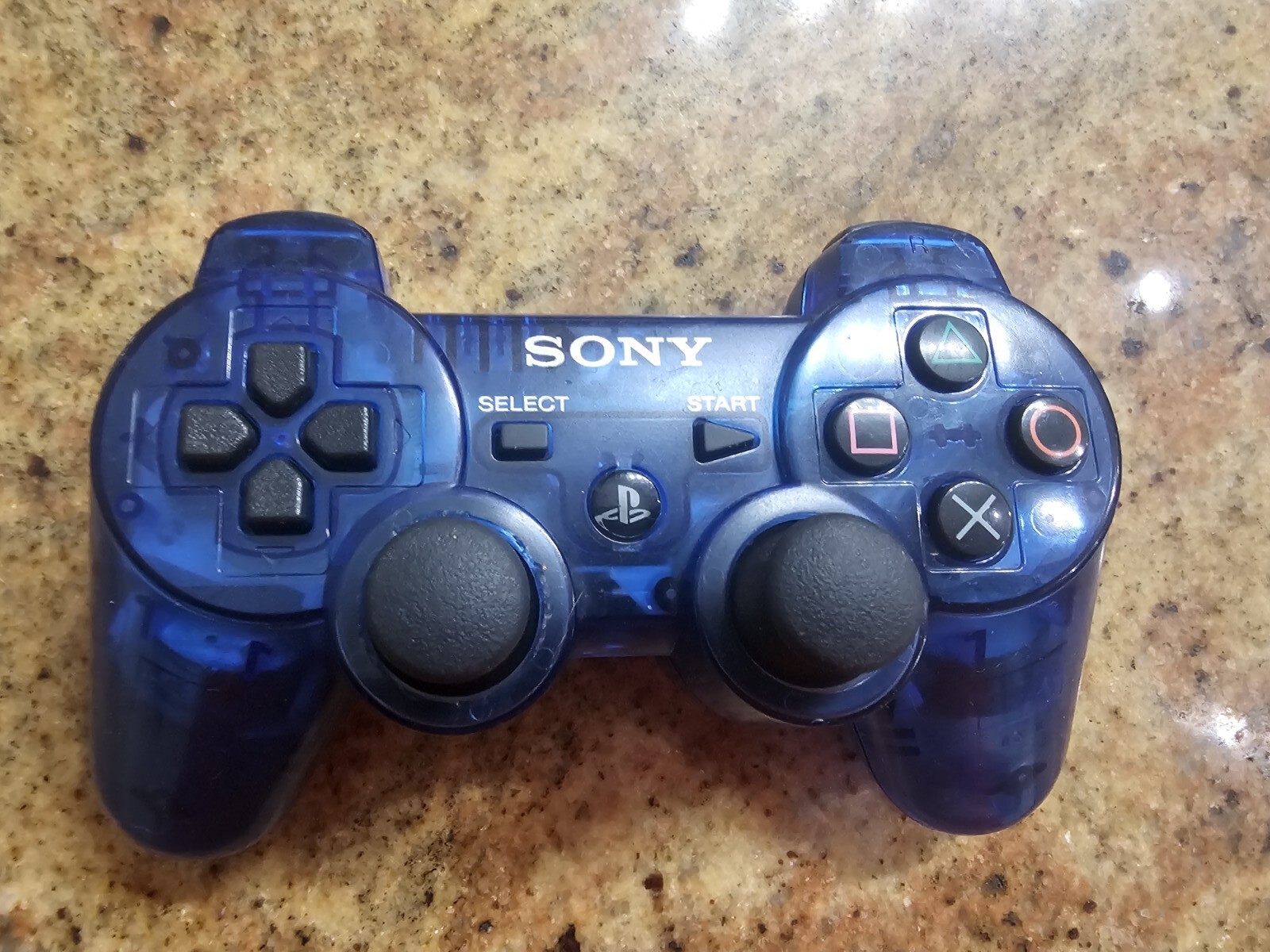 OEM PS3 Controller Dual Shock 3 Clear Transparent Blue Genuine Sony ...